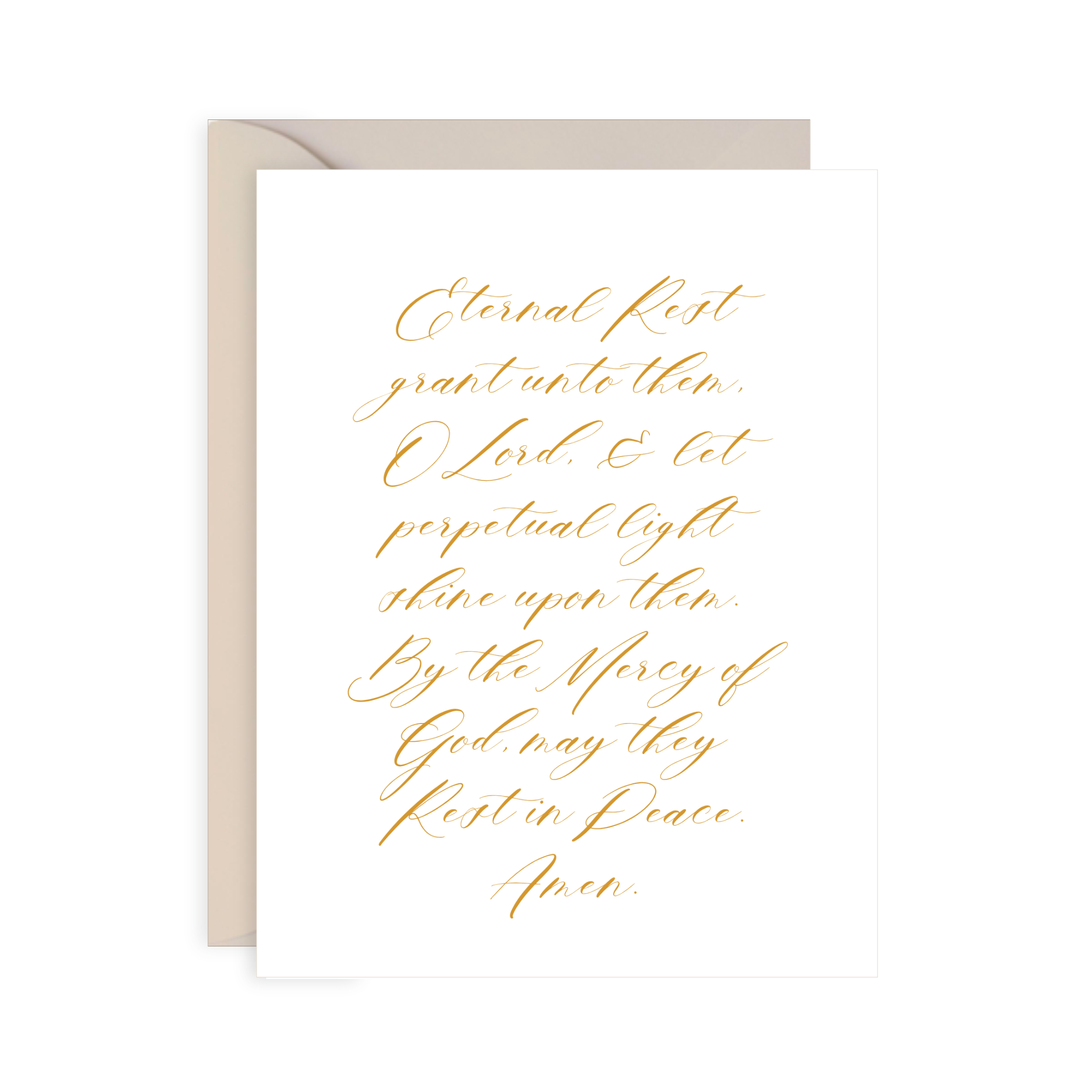 Eternal Rest, Catholic Gold Foil Stationery – Pieta Paperie LLC