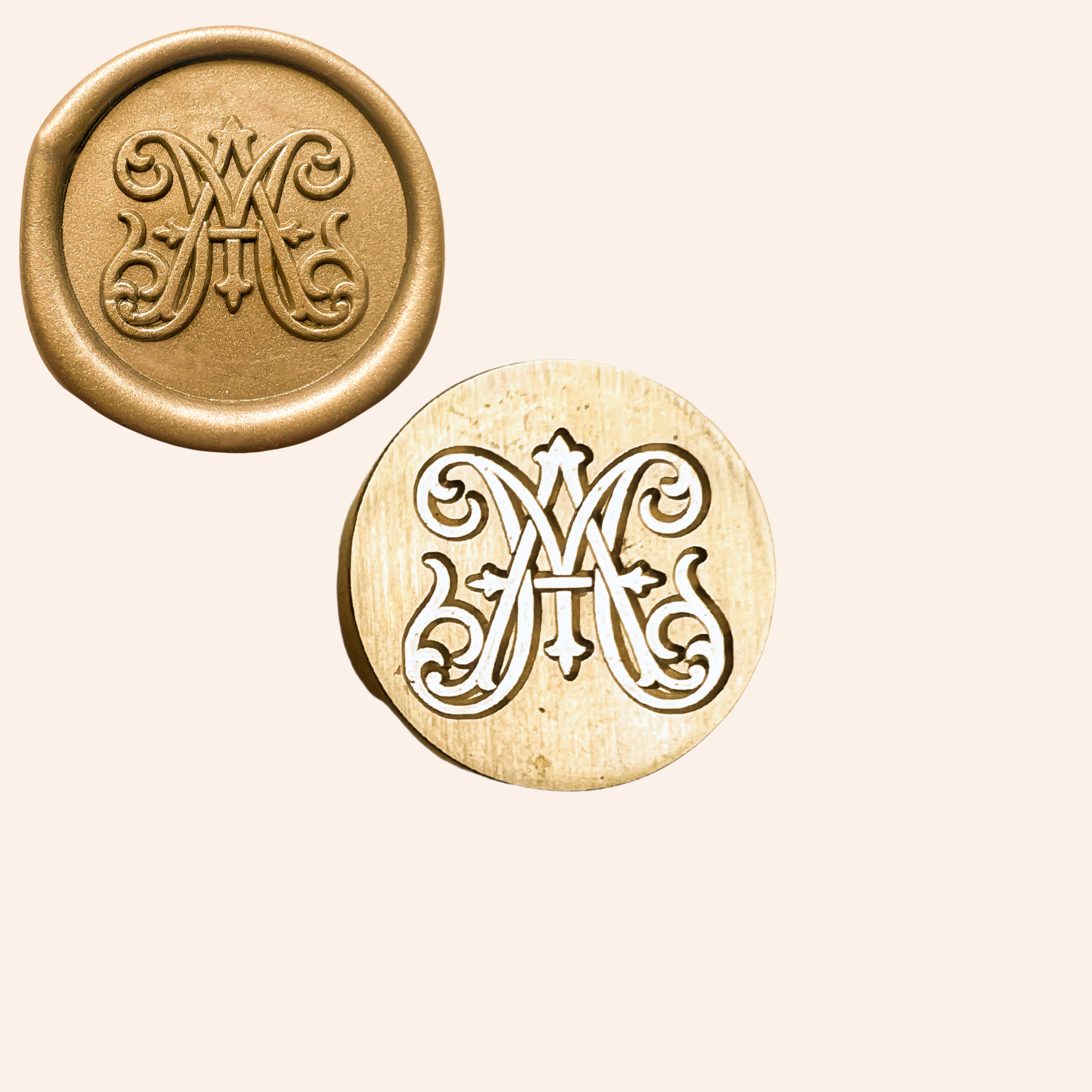 Catholic Wax Seal Stamps | Auspice Maria Ornate Vintage Monogram ...